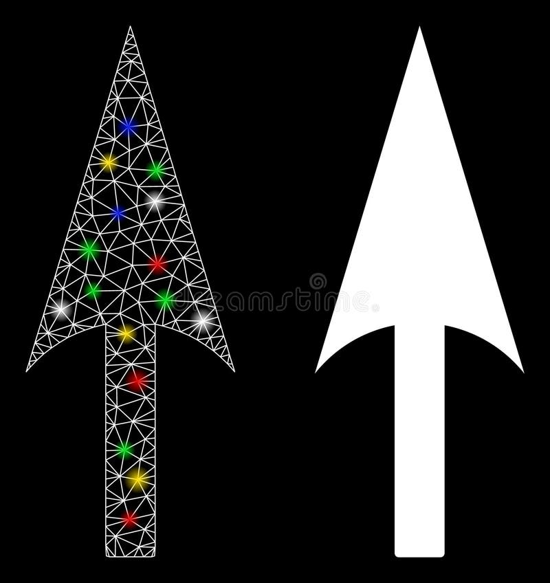 Flare Mesh Wire Frame Arrow Axis Y Icon with Flare Spots Stock Vector ...
