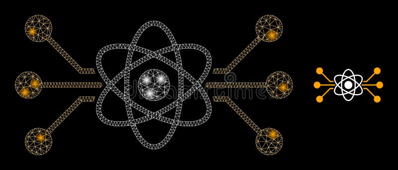 Glossy Mesh Atomic Circuit with Glare Spots Stock Vector - Illustration ...
