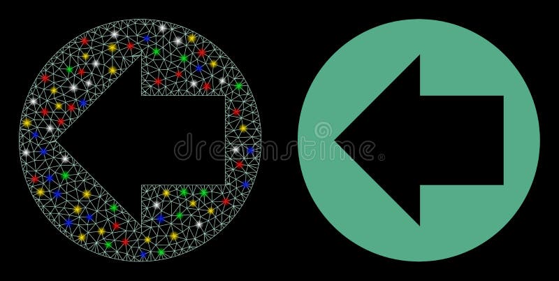 Bright Mesh 2D Back Direction Icon with Light Spots Stock Vector ...