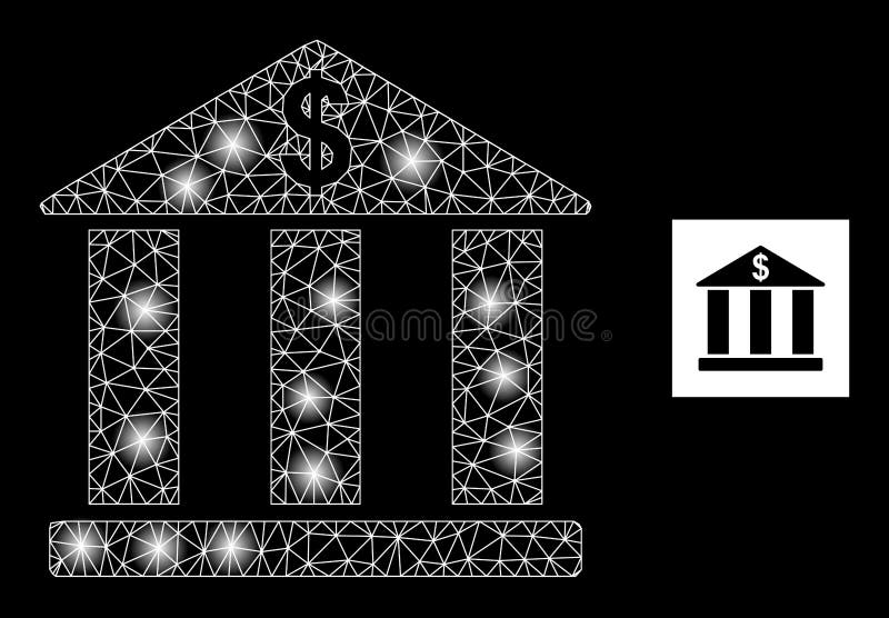 Bright Network Bank Icon with Constellation Light Spots Stock Vector ...
