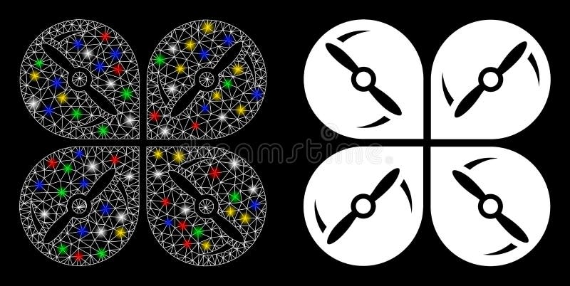 Flare Mesh Carcass Airdrone Screws Rotation Icon with Flare Spots Stock ... Flare Mesh Carcass Airdrone Screws Rotation Icon with Flare Spots Stock ...