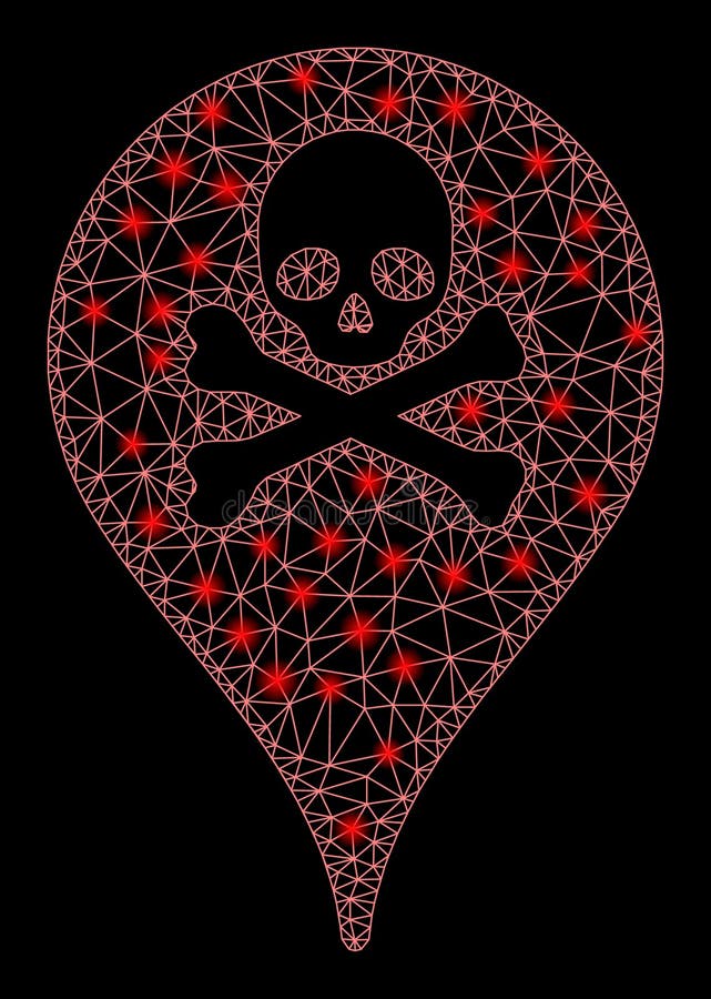 Flare Mesh Carcass Danger Zone Map Marker with Flare Spots Stock ...