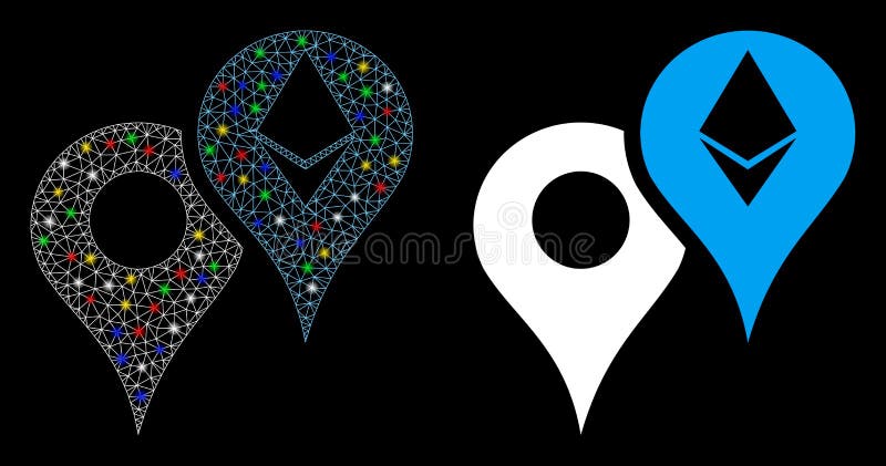 Flare Mesh Carcass Ethereum Map Markers Icon with Flare Spots Stock ... Flare Mesh Carcass Ethereum Map Markers Icon with Flare Spots Stock ...
