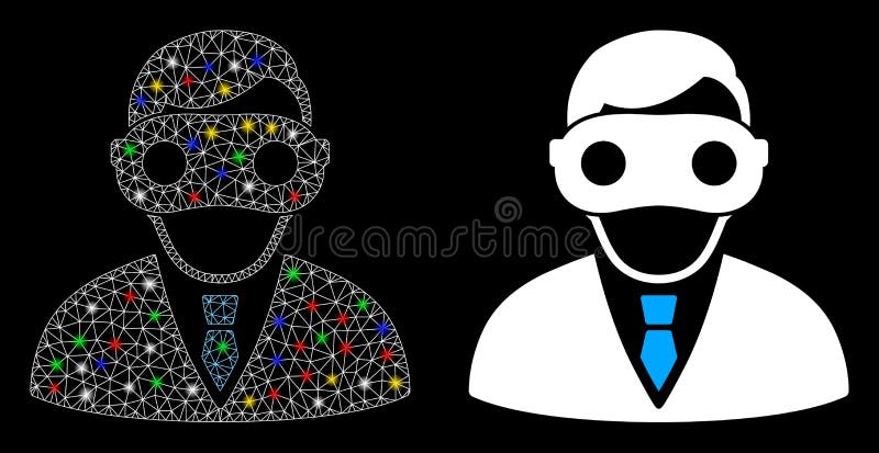 Flare Mesh Carcass Extended Reality Icon with Flare Spots Stock ...