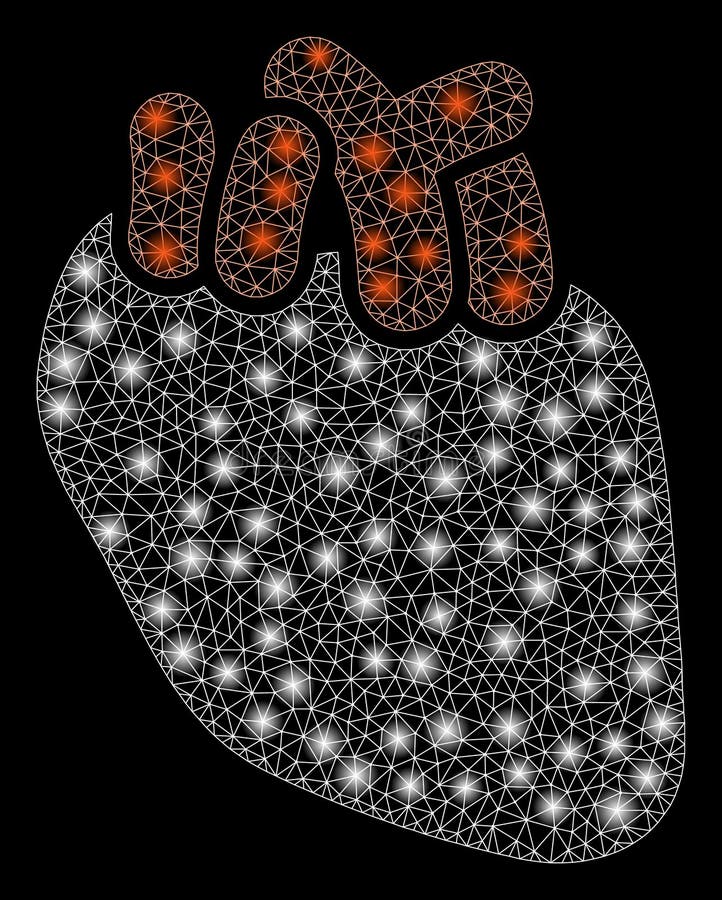 Flare Mesh Carcass Heart Organ with Flare Spots Stock Vector ... Flare Mesh Carcass Heart Organ with Flare Spots Stock Vector ...