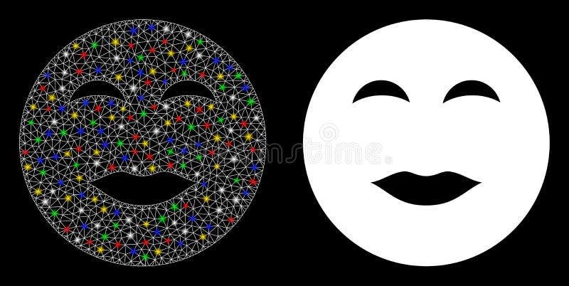Flare Mesh Carcass Lady Pleasure Smiley Icon with Flash Spots Stock ... Flare Mesh Carcass Lady Pleasure Smiley Icon with Flash Spots Stock ...