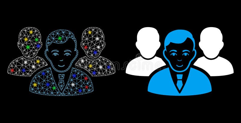 Flare Mesh Carcass Team Icon with Flare Spots Stock Vector ...