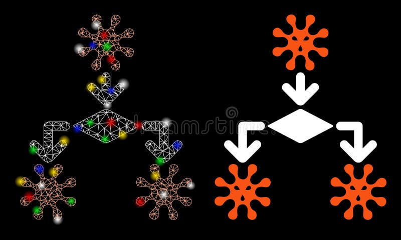 Flare Mesh Carcass Virus Reproduction Icon with Flare Spots Stock ... Flare Mesh Carcass Virus Reproduction Icon with Flare Spots Stock ...