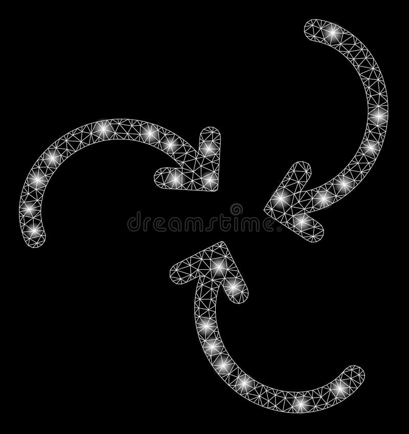 Flare Mesh Carcass Whirl Arrows with Flare Spots Stock Vector ...