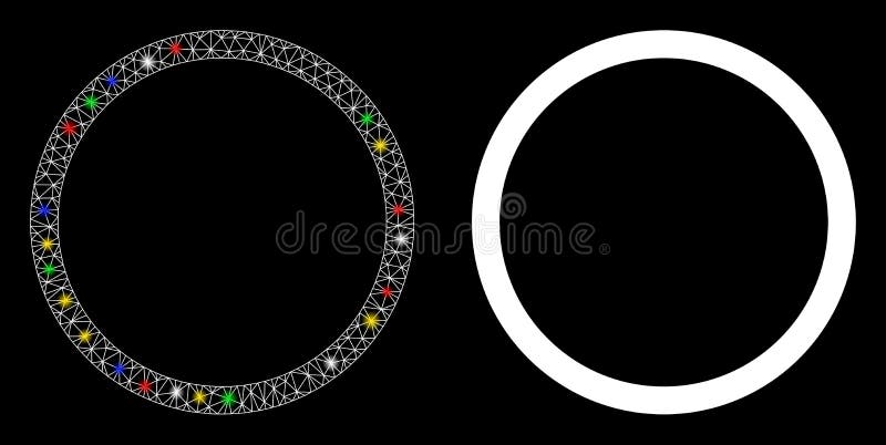 Flare Mesh 2D Circle Bubble Icon with Flare Spots Stock Illustration ...