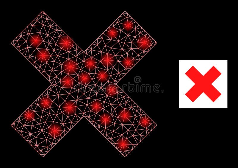 Flare Mesh X-Cross Delete Icon with Constellation Lightspots Stock ...