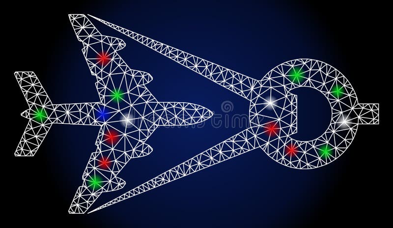 Flare Mesh 2D Airplane Project with Light Spots Stock Illustration ...