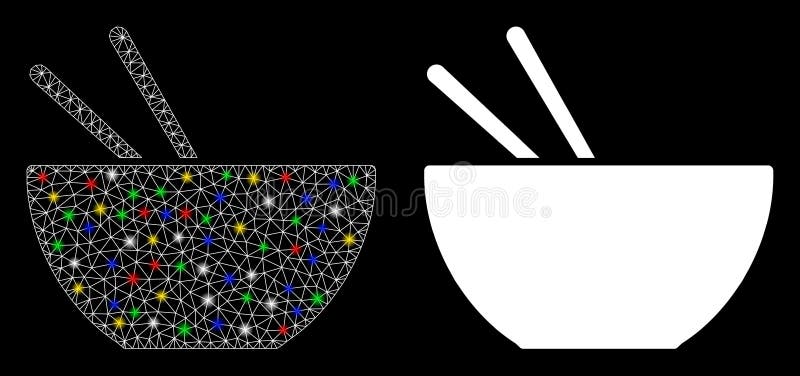 Flare Mesh 2D Asian Food Icon with Flare Spots Stock Illustration ...