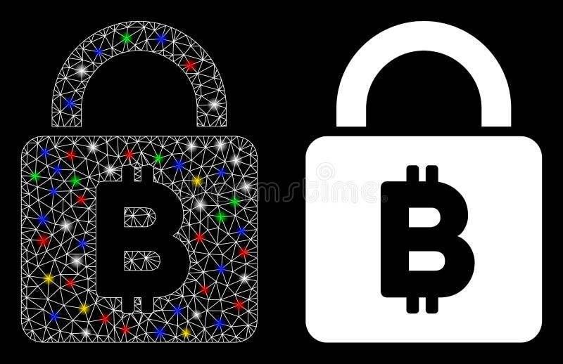 Flare Mesh 2D Bitcoin Lock Icon with Flare Spots Stock Illustration ... Flare Mesh 2D Bitcoin Lock Icon with Flare Spots Stock Illustration ...