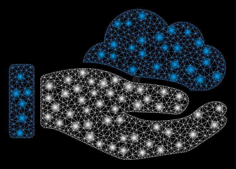 Flare Mesh 2D Cloud Service Hand with Flash Spots Stock Vector ...
