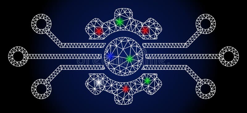 Flare Mesh 2D Digital Tech with Flare Spots Stock Illustration ...