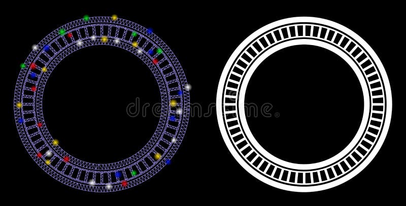 Flare Mesh 2D Double Circle Frame Icon with Flare Spots Stock Vector ...