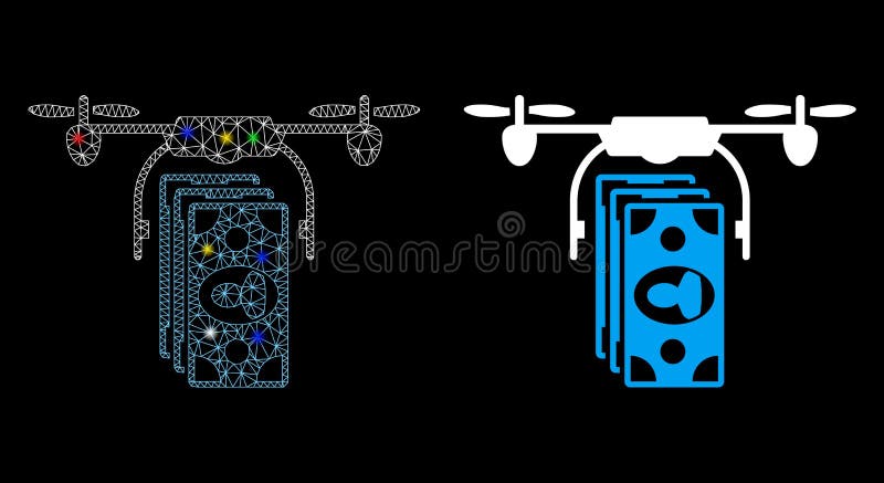 Flare Mesh 2D Drone Banknotes Payment Icon with Flare Spots Stock ... Flare Mesh 2D Drone Banknotes Payment Icon with Flare Spots Stock ...