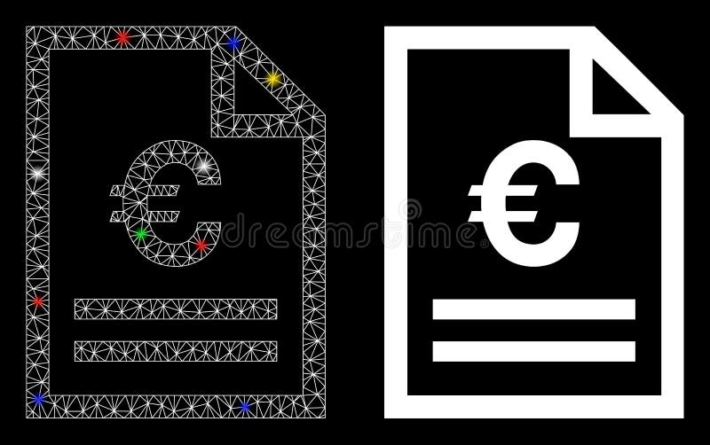 Flare Mesh 2D Euro Invoice Page Icon with Flare Spots Stock Vector ... Flare Mesh 2D Euro Invoice Page Icon with Flare Spots Stock Vector ...