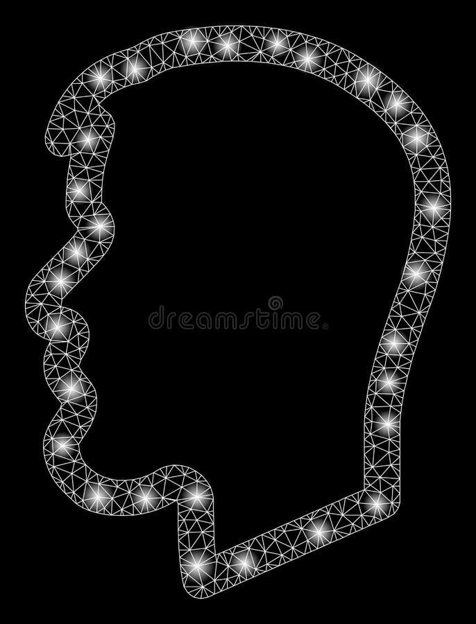 Flare Mesh 2D Facial Profile with Flare Spots Stock Vector ...