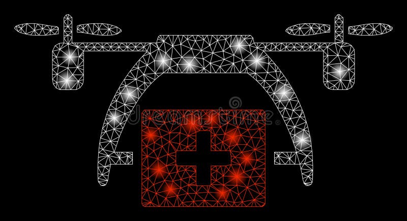 Flare Mesh 2D First Aid Drone with Flare Spots Stock Vector ... Flare Mesh 2D First Aid Drone with Flare Spots Stock Vector ...