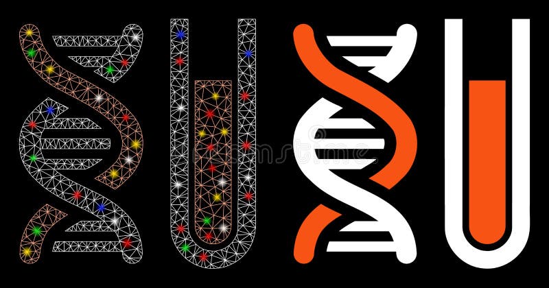 Flare Mesh 2D Genetic Analysis Icon with Flare Spots Stock Vector ...