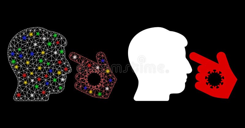 Flare Mesh 2D Hand Infection with Color Flare Spots Stock Vector ...