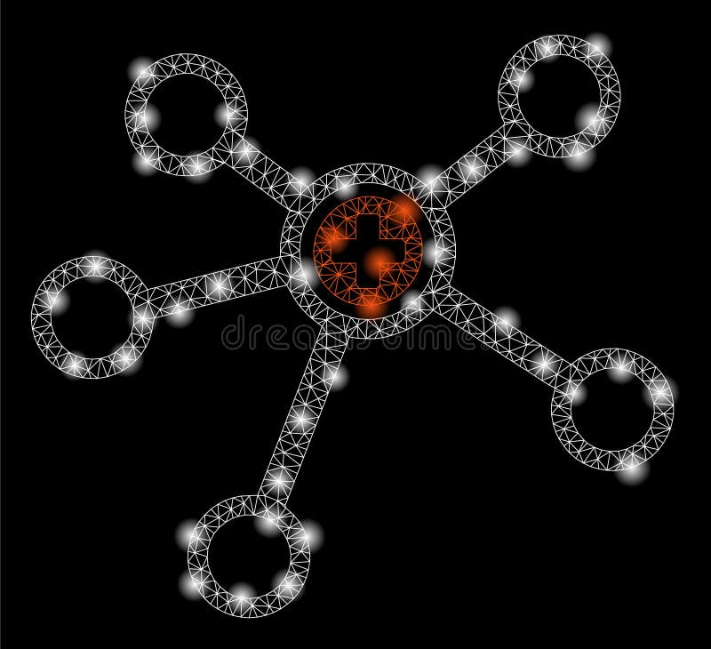 Flare Mesh 2D Health Care Links with Flare Spots Stock Vector ...