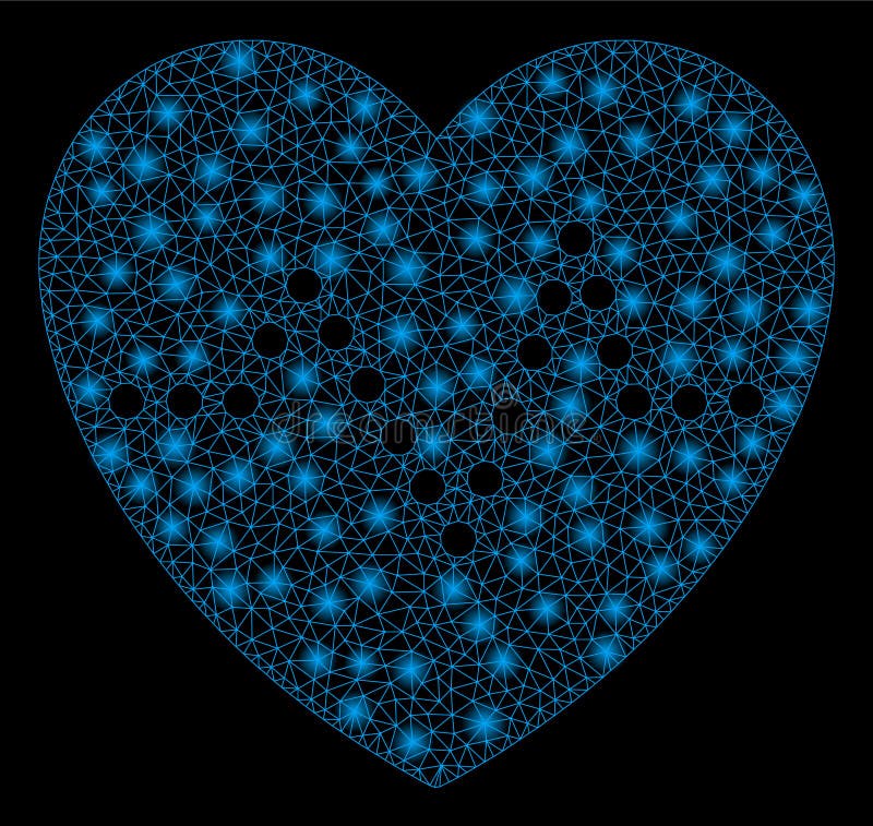 Flare Mesh 2D Heart Pulse with Flare Spots Stock Vector - Illustration ...