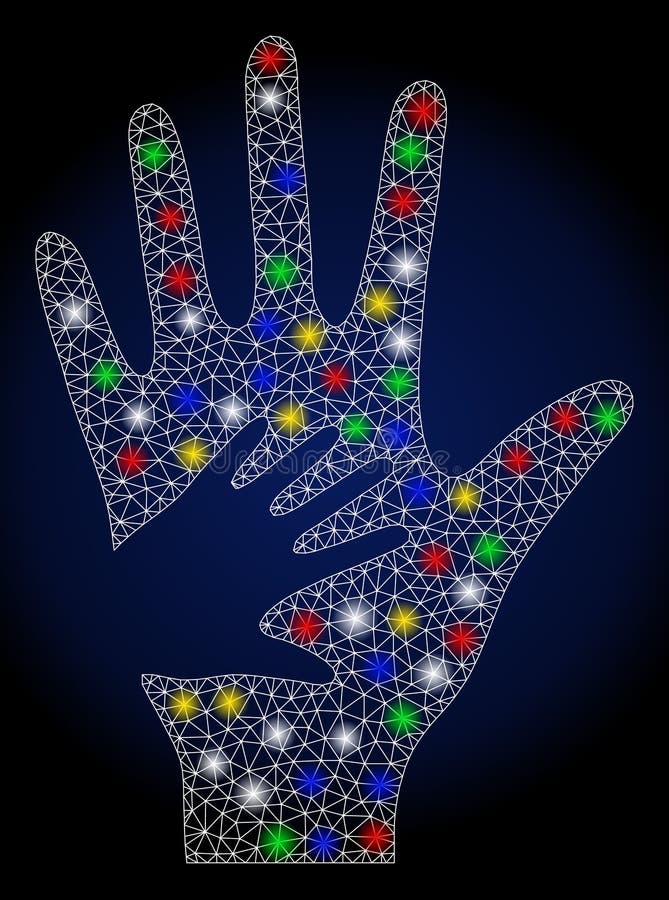 Flare Mesh 2D Help Hand with Color Flare Spots Stock Illustration ...