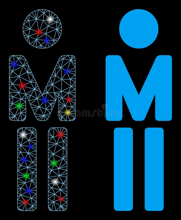 Flare Mesh 2D Man Icon with Flare Spots Stock Vector - Illustration of ...