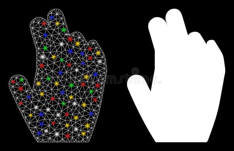 Flare Mesh 2D Manage Hand Icon with Flare Spots Stock Vector ...