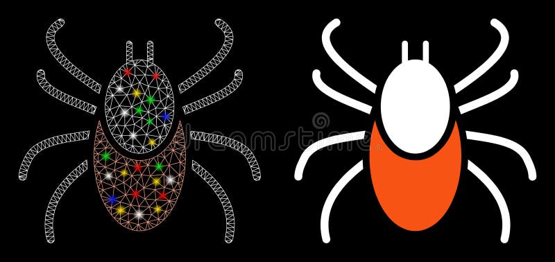 Flare Mesh 2D Mite Tick Icon with Flare Spots Stock Vector ... Flare Mesh 2D Mite Tick Icon with Flare Spots Stock Vector ...