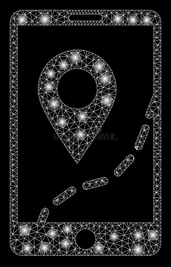 Flare Mesh 2D Mobile Map Navigation with Flash Spots Stock Vector ...