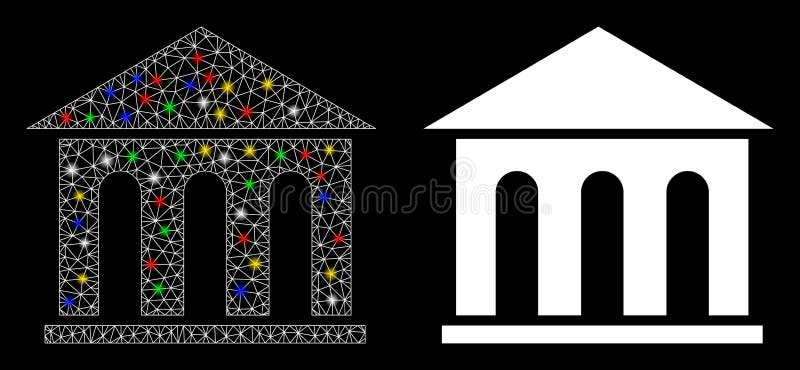 Flare Mesh 2D Museum Building Icon with Flare Spots Stock Vector ...