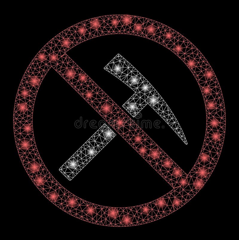 No Mining Tools Icon with Distress Work Permit Seal Stock Illustration ...