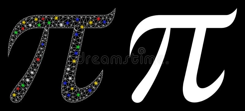 Flare Mesh 2D Pi Symbol Icon with Flare Spots Stock Vector ...