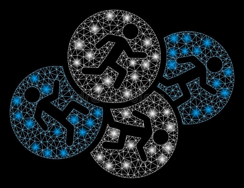 Flare Mesh 2D Running Men with Flare Spots Stock Vector - Illustration ...
