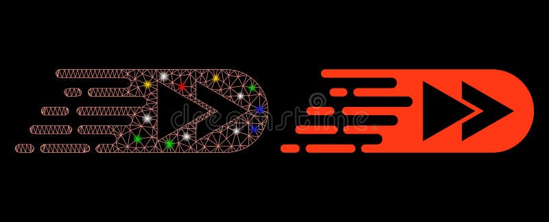 Flare Mesh 2D Rush Rewind Forward Icon with Flare Spots Stock Vector ...