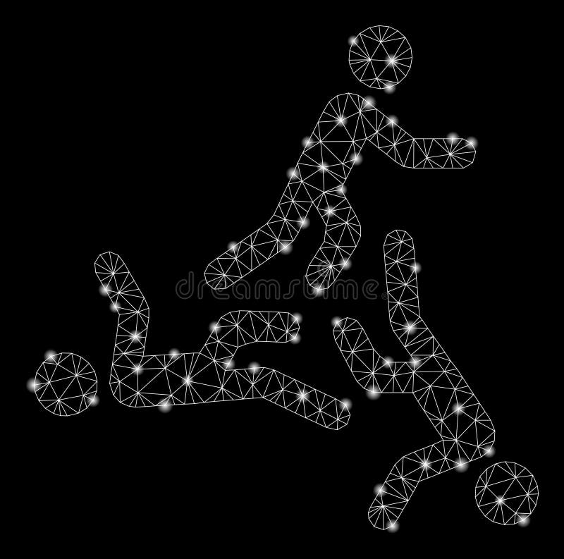 Flare Mesh 2D Three Moving Men with Flare Spots Stock Vector ...