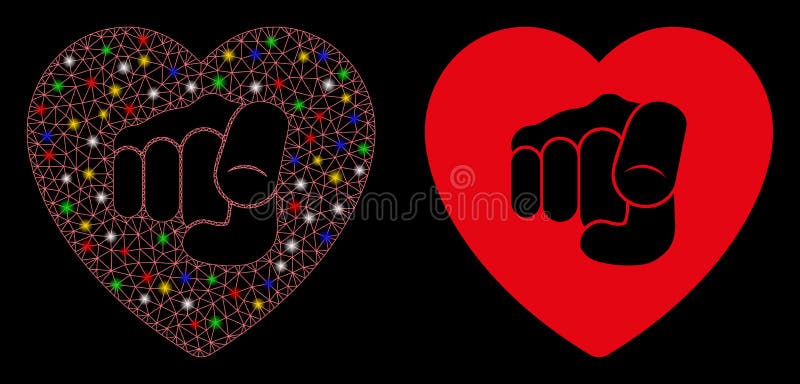 Flare Mesh 2D only Your Heart Icon with Flare Spots Stock Vector ...