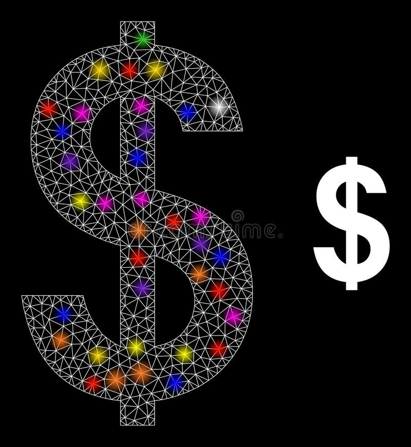 Flare Network Dollar Sign Icon with Constellation Colored Lightspots ...
