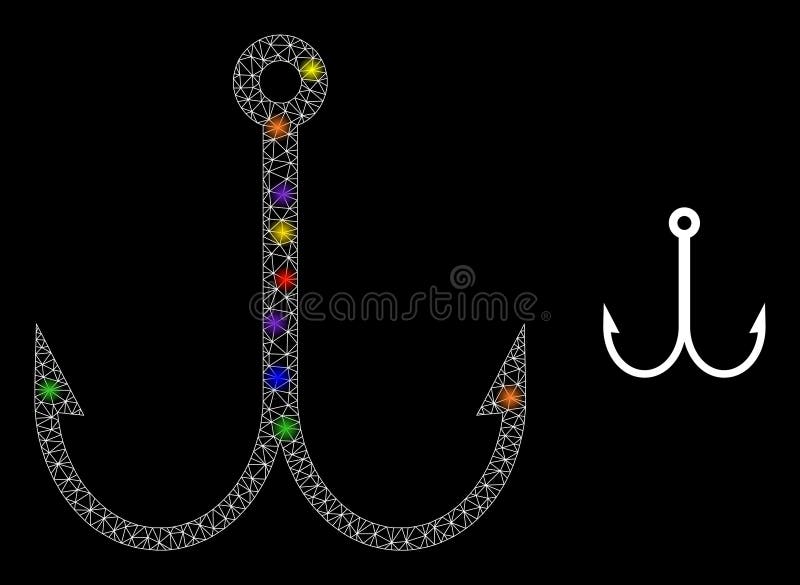 Flare Mesh Double Fish Hook Icon with Constellation Color Light Spots ...