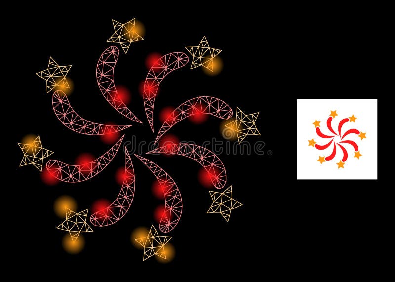 Flare Mesh Fireworks Icon with Glare Light Spots Stock Vector ...