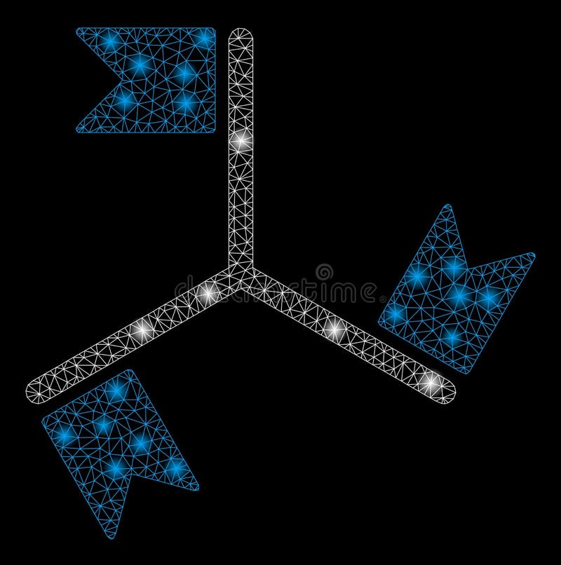 Flare Mesh Network Flags with Flare Spots Stock Vector - Illustration ...