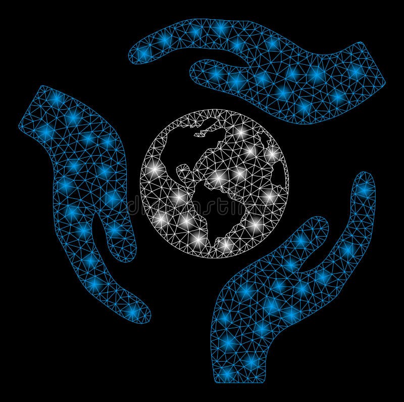 Flare Mesh Wire Frame Global Care with Flare Spots Stock Vector ...