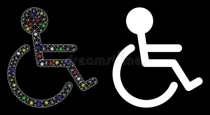 Flare Mesh 2D Handicapped Icon with Flare Spots Stock Illustration ...