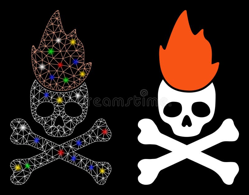 Flare Mesh 2D Hell Fire Icon with Flare Spots Stock Illustration ...