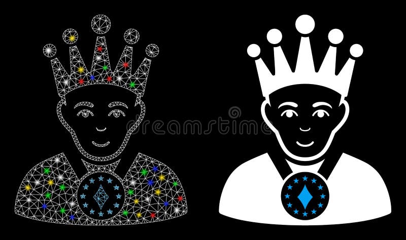 Flare Mesh Carcass King Icon with Flare Spots Stock Vector ...