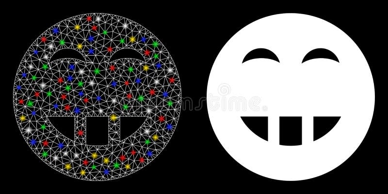 Flare Mesh Carcass Laugth Smiley Icon with Flare Spots Stock Vector ... Flare Mesh Carcass Laugth Smiley Icon with Flare Spots Stock Vector ...